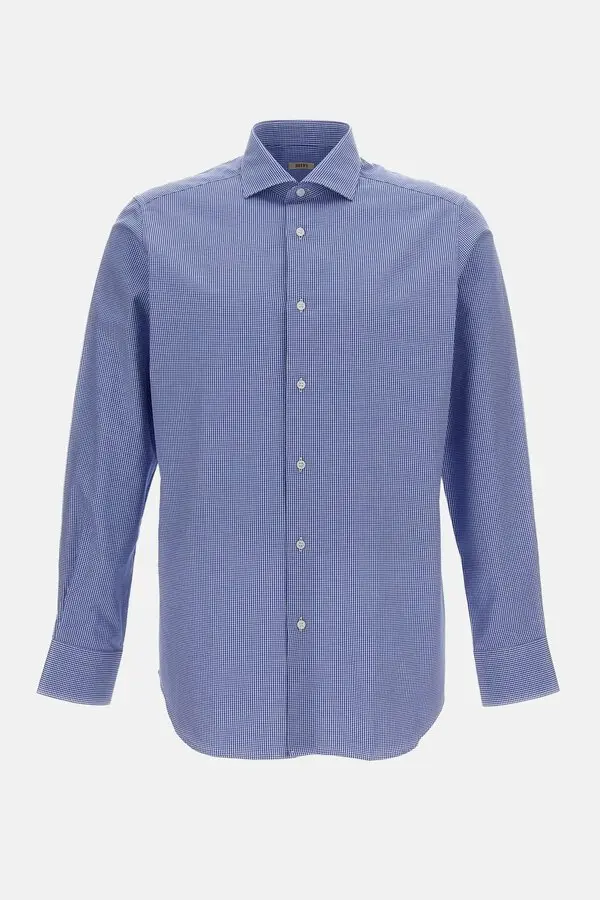BIFFI Checkered Shirt - Sky Blue