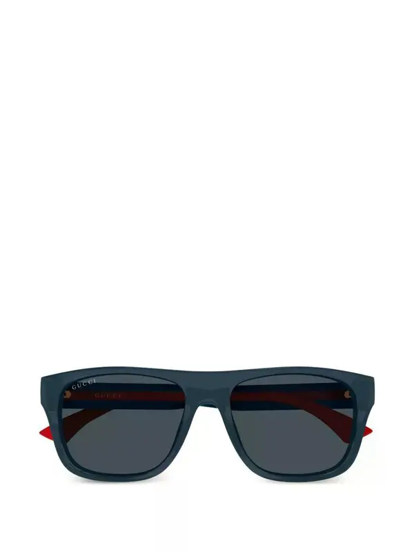 Gucci Rectangle Striped Sunglasses - Grey