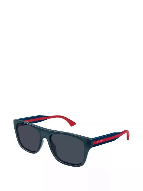 Gucci Rectangle Striped Sunglasses - Grey
