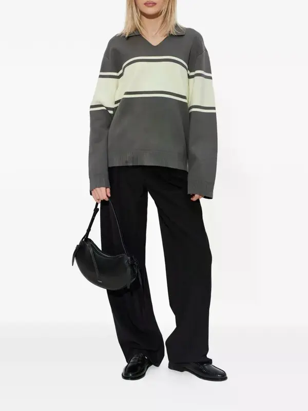 SAMSOE SAMSOE Saanne Striped Collared Sweatshirt