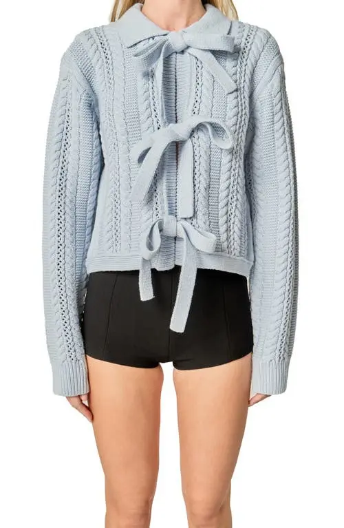 English Factory Cable Bow Cardigan