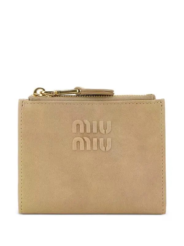 Miu Miu Small Nappa Leather Wallet - Neutrals