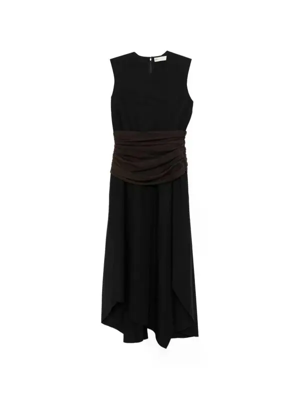 Tory Burch Sleeveless Ruched Midi Dress