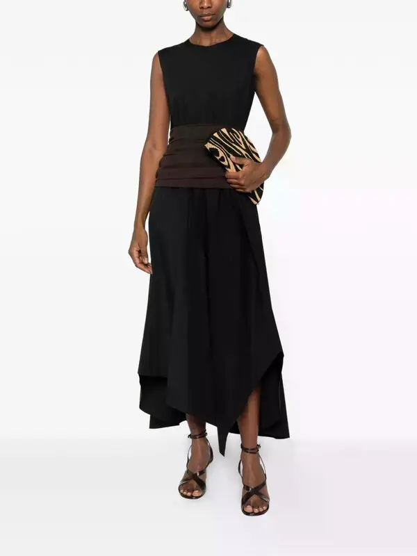 Tory Burch Sleeveless Ruched Midi Dress
