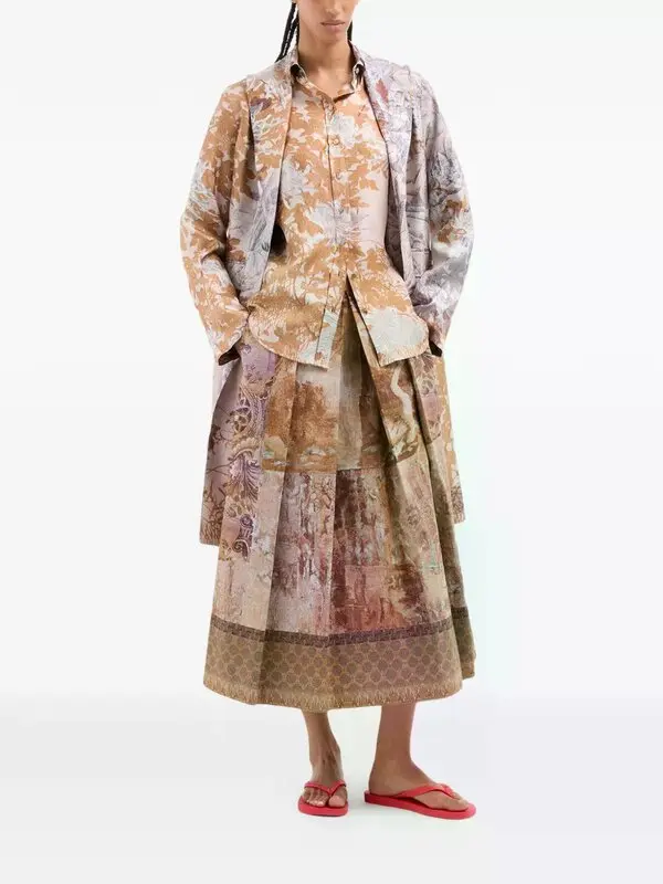 PIERRE-LOUIS MASCIA Botanical-print Single-breasted Coat