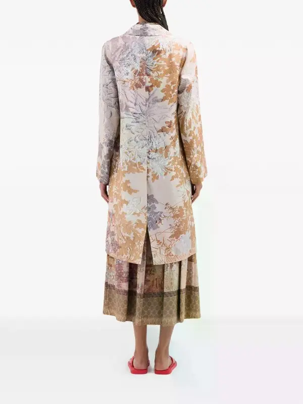 PIERRE-LOUIS MASCIA Botanical-print Single-breasted Coat