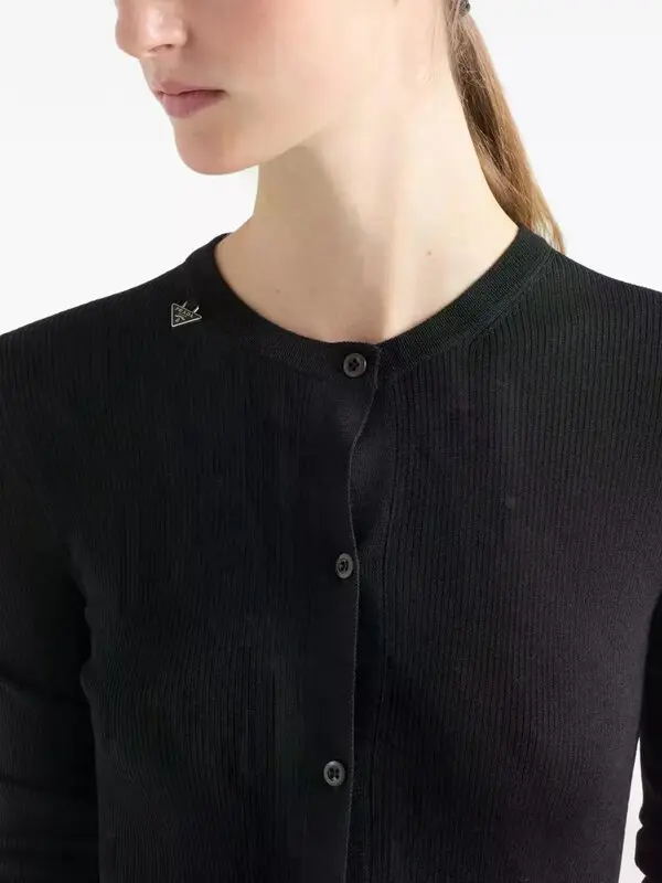 Prada Button-up Ribbed Cardigan