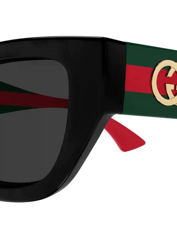 Gucci Stripe Logo Geometric Sunglasses