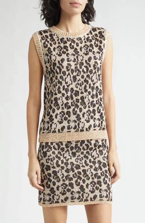 Missoni Animal Jacquard Sequin Sleeveless Sweater