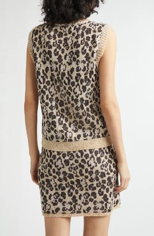 Missoni Animal Jacquard Sequin Sleeveless Sweater