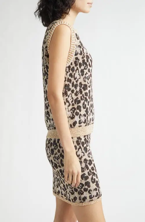 Missoni Animal Jacquard Sequin Sleeveless Sweater