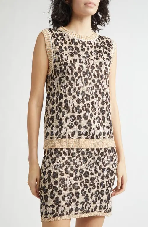 Missoni Animal Jacquard Sequin Sleeveless Sweater