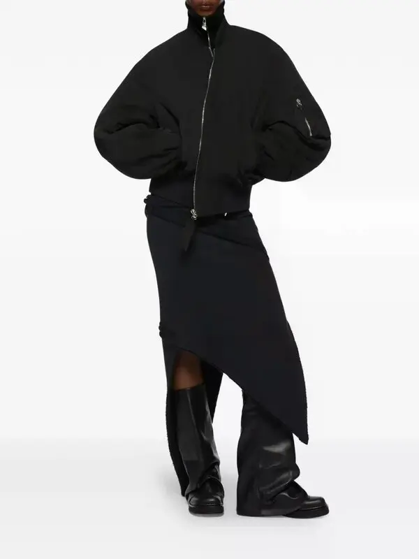 Attico Anja Zip-up Bomber Jacket - Black