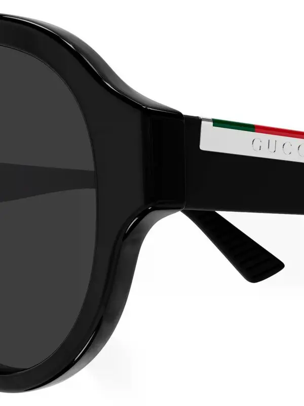 Gucci Web-stripe Pilot-frame Sunglasses