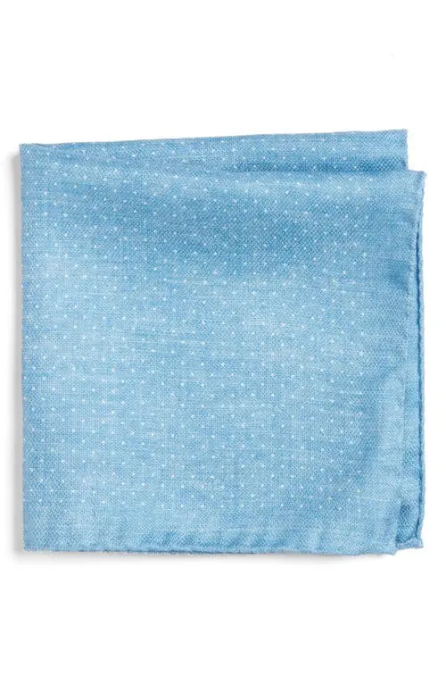 JACK VICTOR Keele Neat Dot Silk Pocket Square - Blue