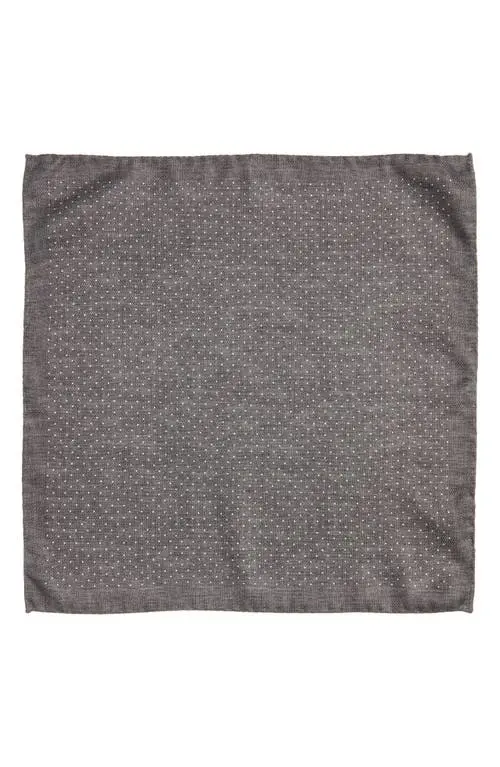 JACK VICTOR Keele Neat Dot Silk Pocket Square - Charcoal