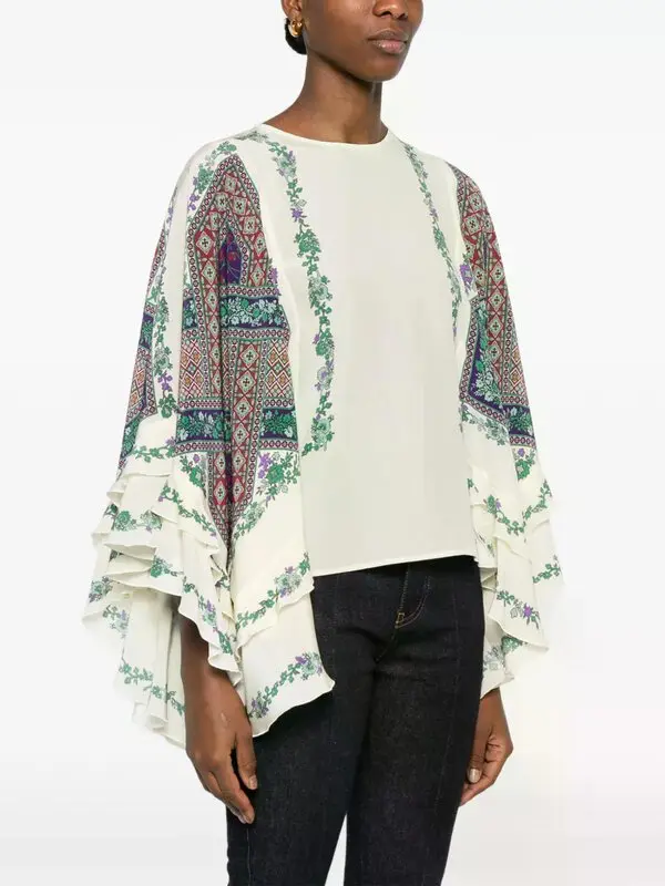 La DoubleJ Printed Ruffled Top