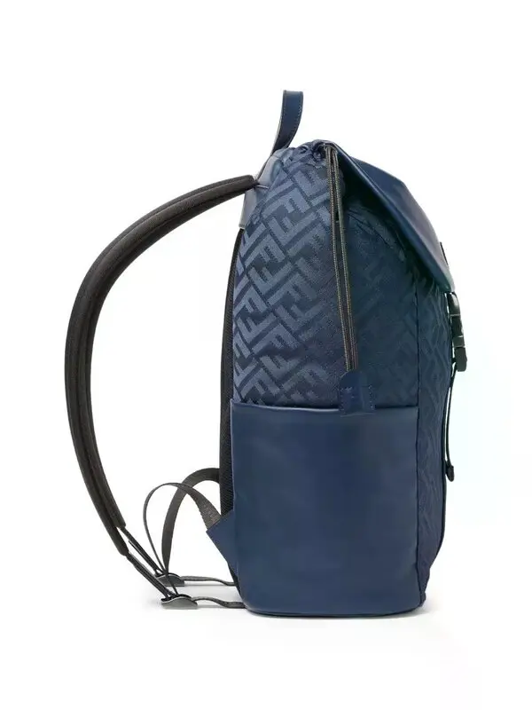 Fendi Ff-motif Buckle Backpack - Blue