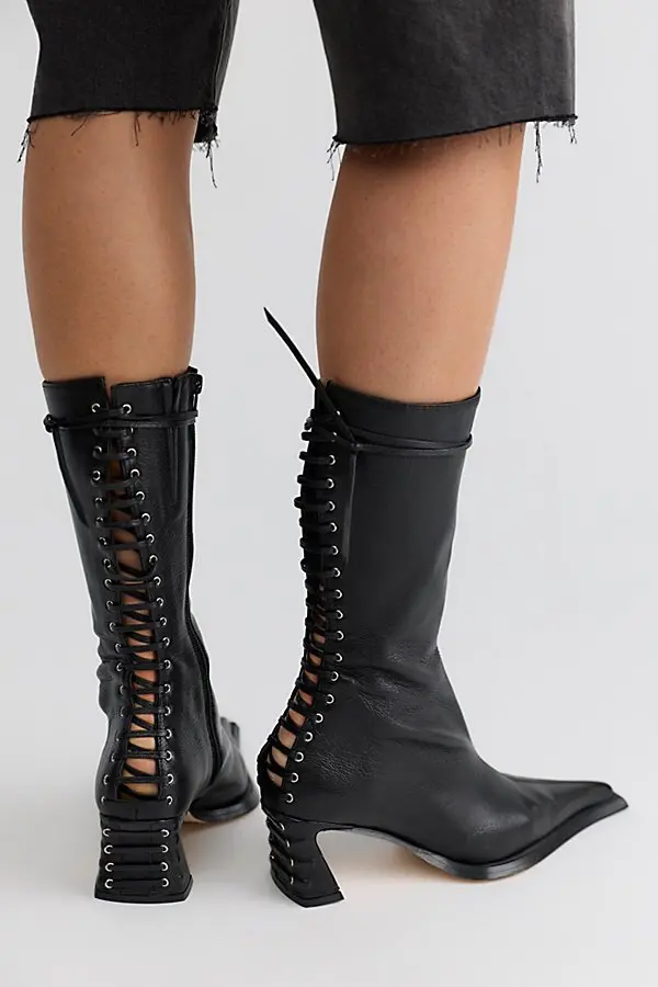 MIISTA Shelley Back Lace Boots - Black