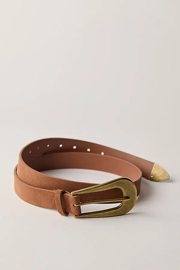 Free People Cannon Suede Belt - Cognac