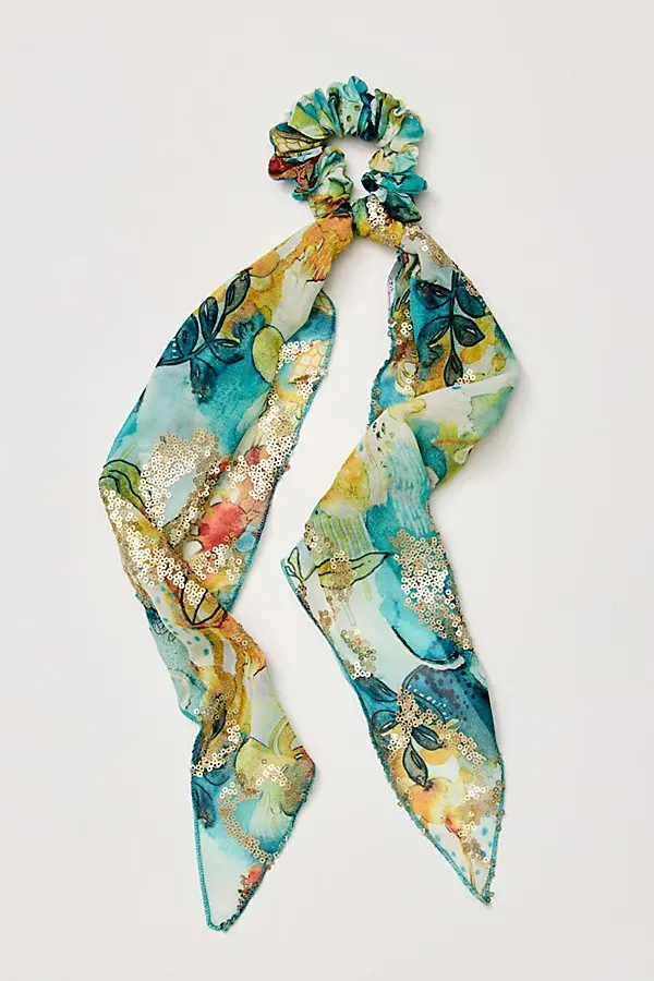 Free People Wild At Heart Shimmer Scarf - Blue