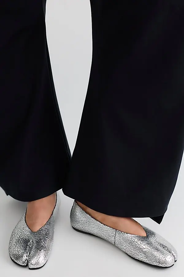 Jeffrey Campbell Pit Lane Tabi Flats - Silver Crackle