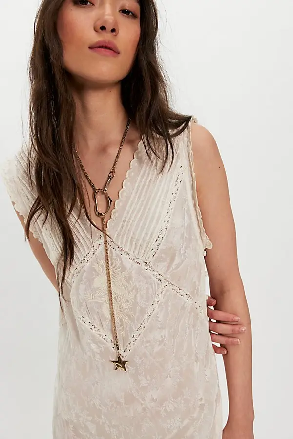Free People Logan Lariat Necklace - Gold