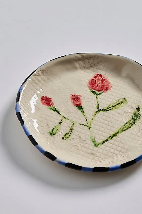 CERAMICSALYSSA Hand-painted Striped Tulip Plate