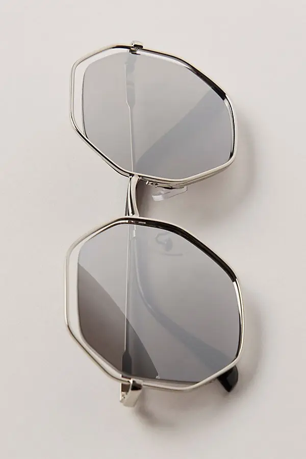 Free People Stevie Hex Sunglasses - Moonstone