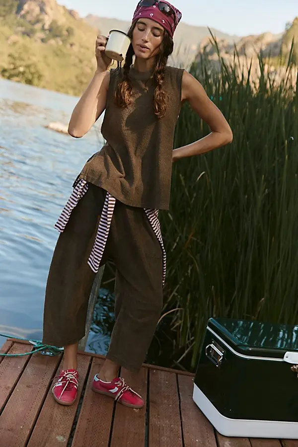 Free People Towel Terry Relaxed Set - Pewter