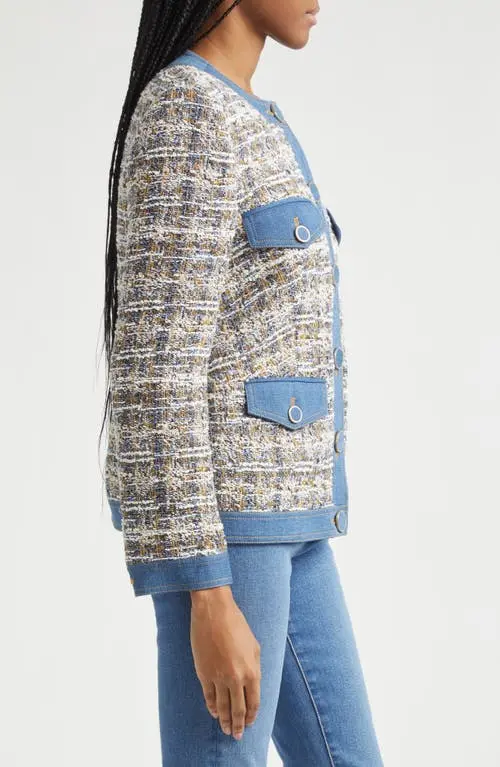 Veronica Beard Ainslee Tweed & Denim Jacket