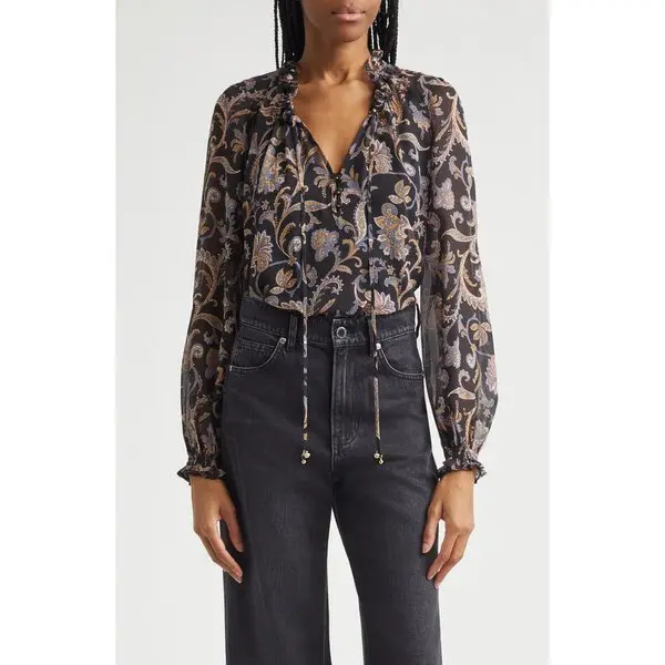 Veronica Beard Hickory Paisley Silk Blouse