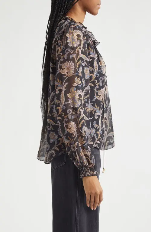 Veronica Beard Hickory Paisley Silk Blouse