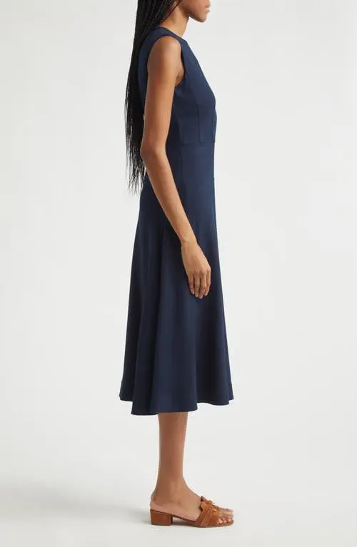 Veronica Beard Karrigan Midi Dress - Navy
