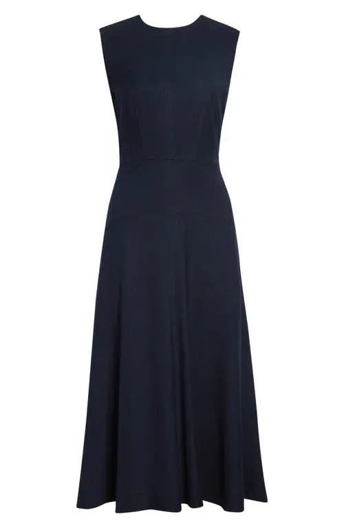 Veronica Beard Karrigan Midi Dress - Navy