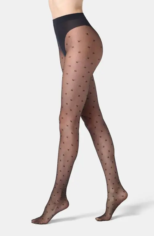Oroblu Floret Sheer Tights - Black