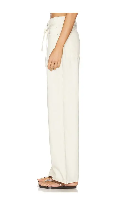 DL1961 Casie Aura Mid-rise Wide Leg Jeans - Cream