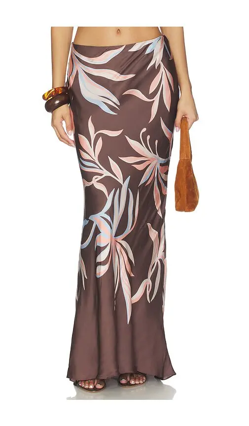 Rococo Sand Floral Maxi Skirt - Brown