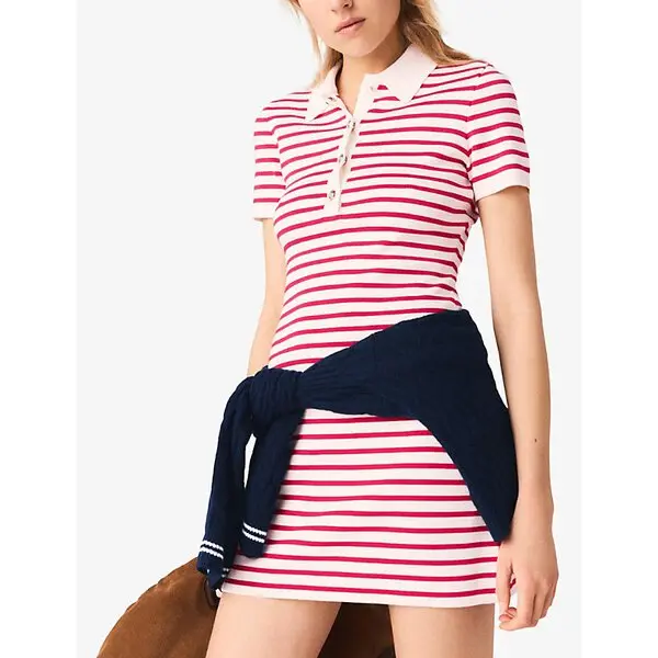 Maje Striped Cotton-blend Mini Dress
