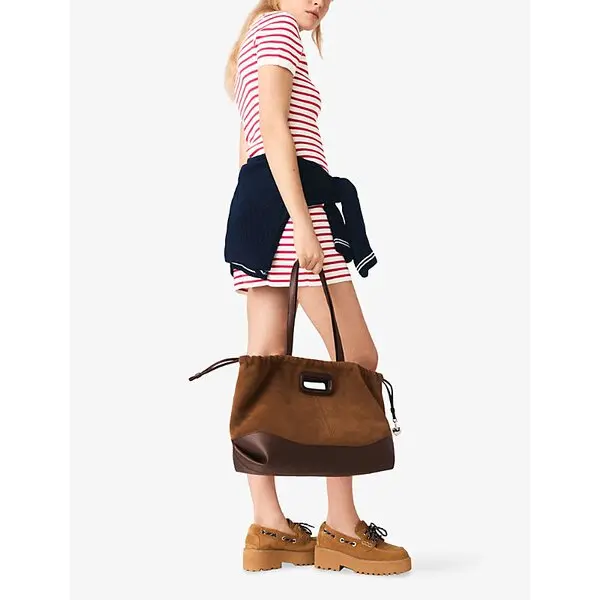 Maje Striped Cotton-blend Mini Dress