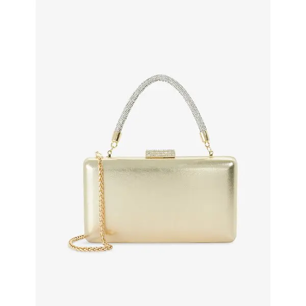 DUNE Metallic Leather Bag With Crystal Handle