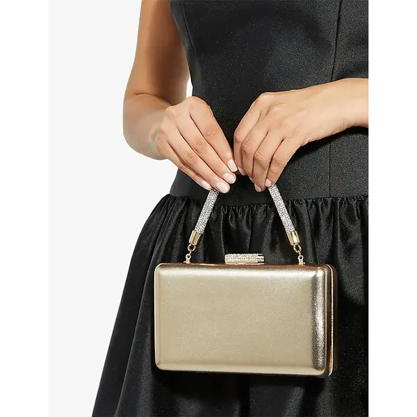 DUNE Metallic Leather Bag With Crystal Handle