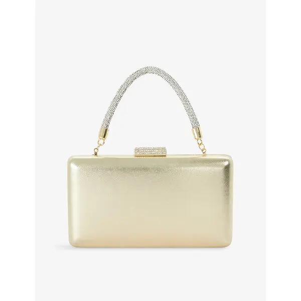DUNE Metallic Leather Bag With Crystal Handle