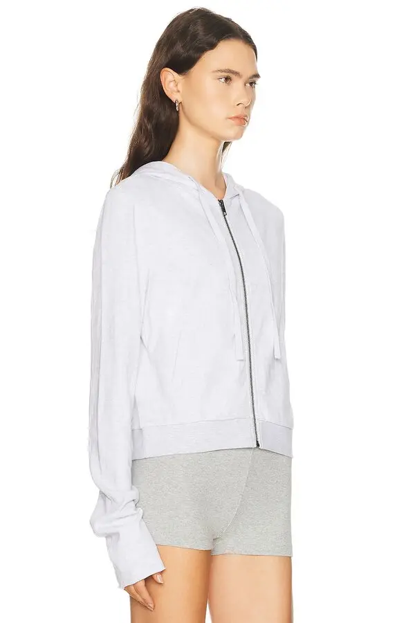 ENTIRE STUDIOS Cropped Zip Up Jacket - Heather Grey