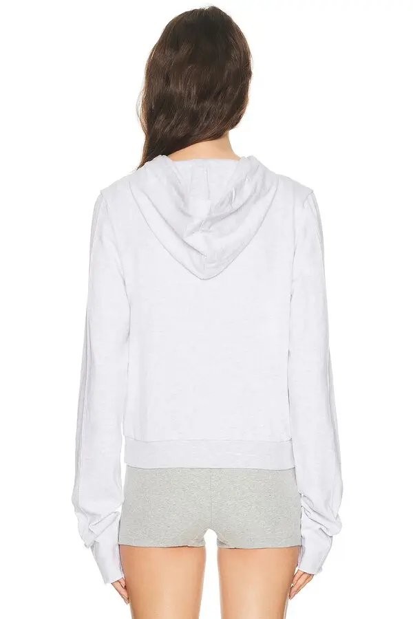 ENTIRE STUDIOS Cropped Zip Up Jacket - Heather Grey