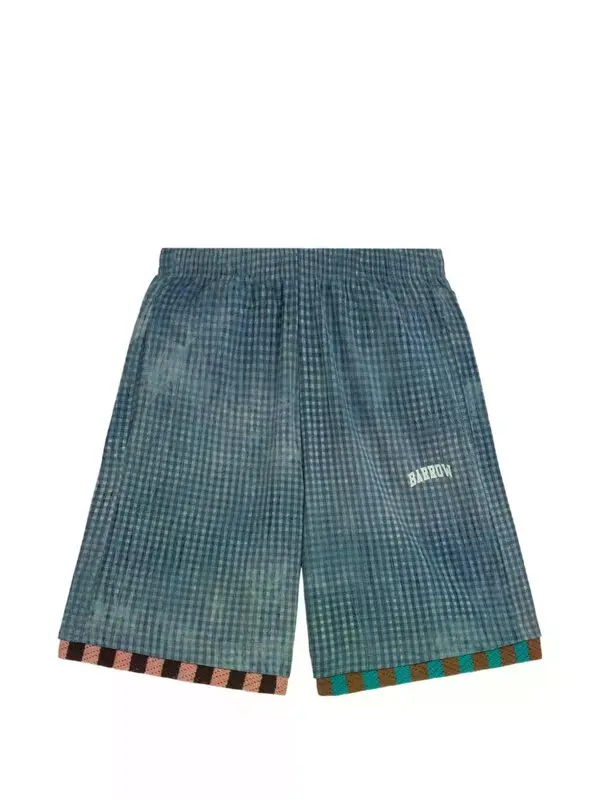 BARROW Check Logo Shorts - Blue