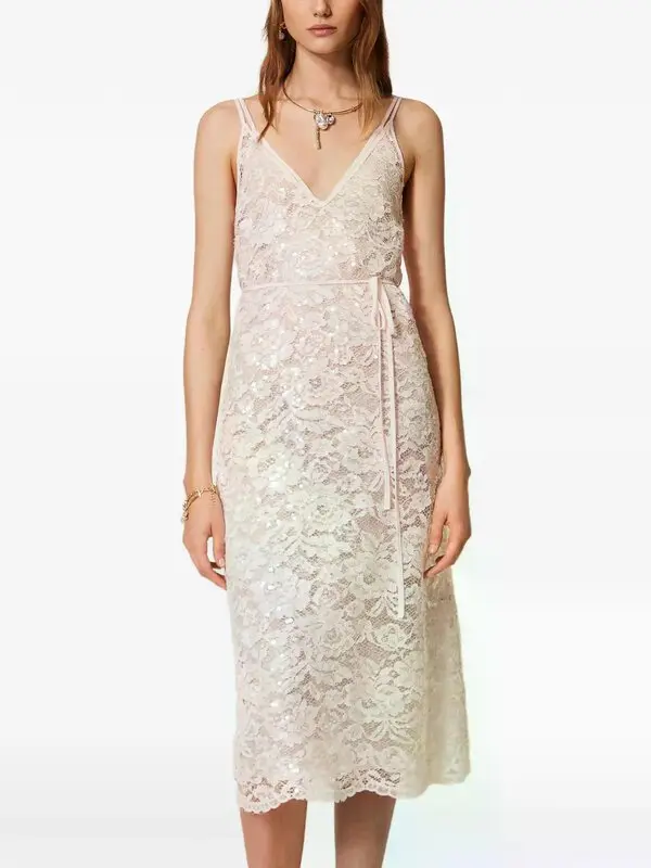 TWINSET Embellished Midi Dress - Pink