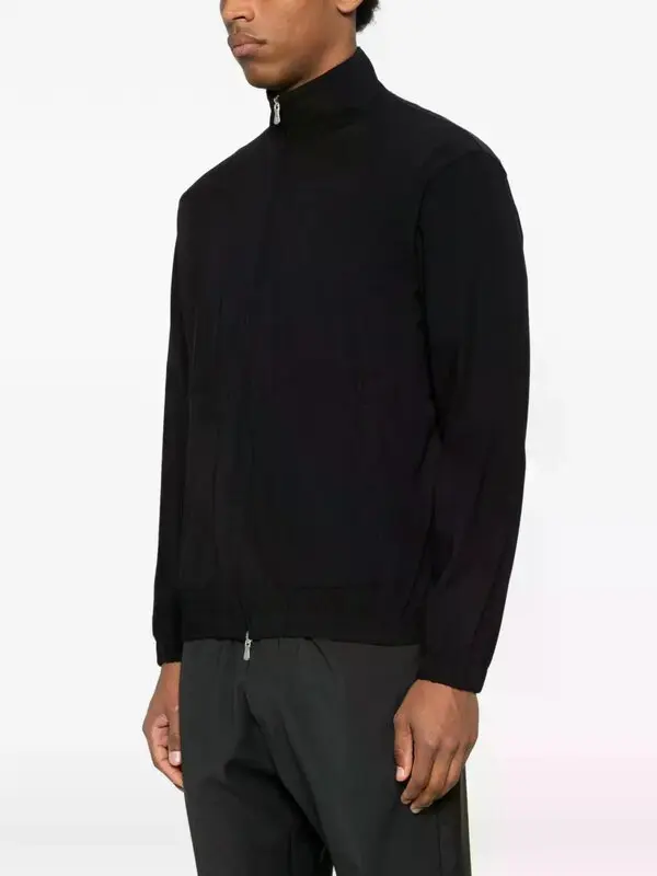 Eleventy High-neck Bomber Jacket - Black
