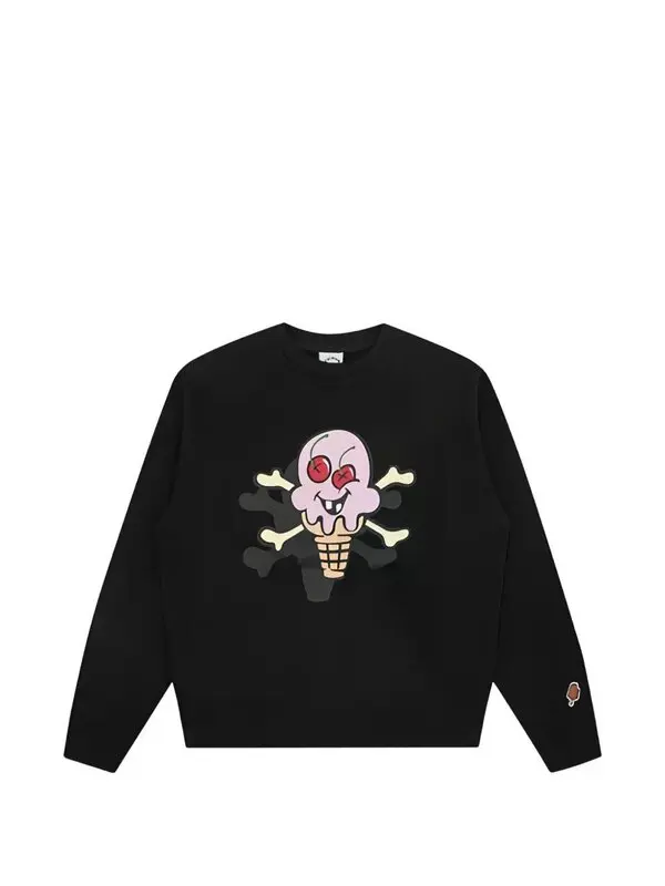 ICECREAM Graphic Crew-neck Sweatshirt - Black