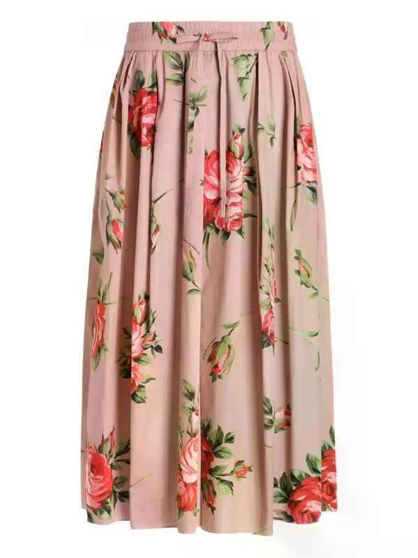 Dolce & Gabbana Floral Print Pleated Skirt - Pink